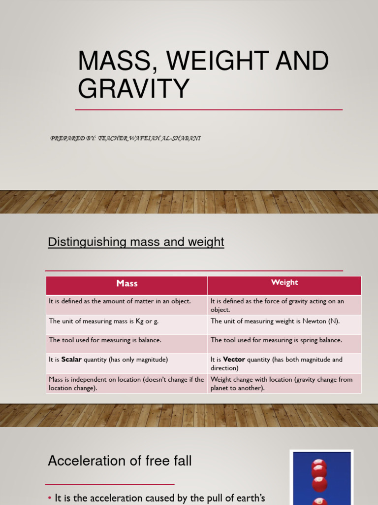 Mass vs. Weight: Key Differences Explained | PDF