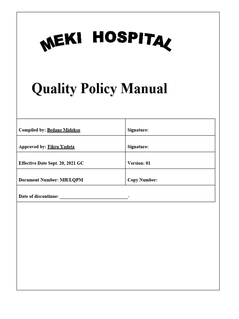 Meki Lab Quality Policy Guide | PDF | Medical Laboratory | Laboratories