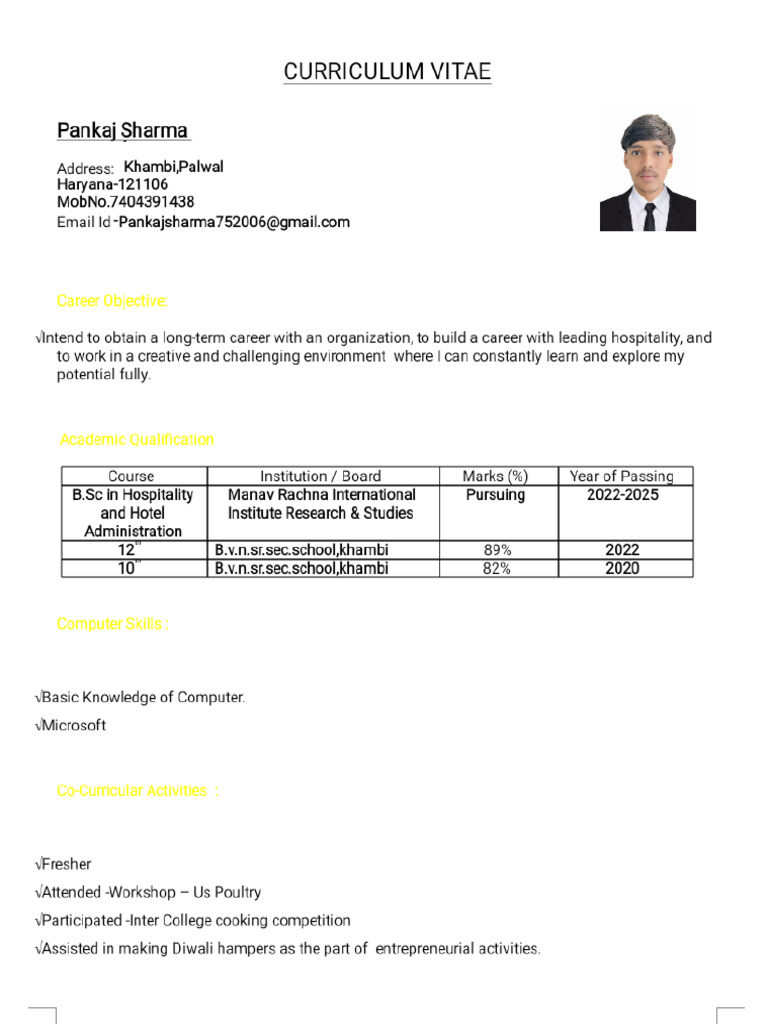 Pankaj Sharma CV | PDF