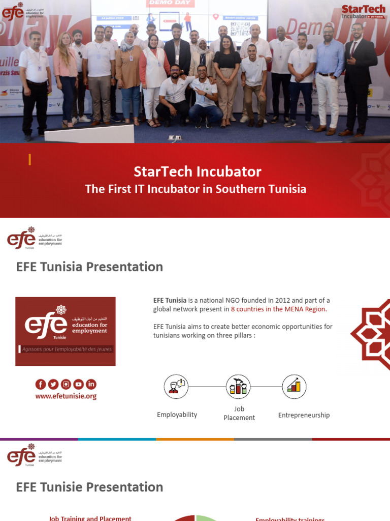 StarTech Incubator - EFE Tunisia | PDF | Startup Company | Small Business & Entrepreneurs