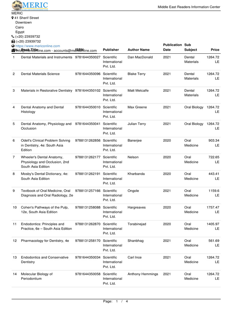 Dentistry New Titles CIBF Available | PDF | Dentistry | Oral And ...