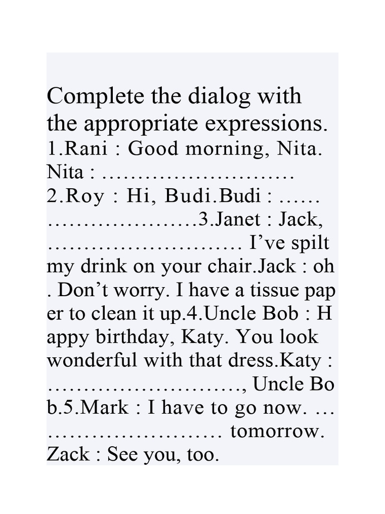 Completing Dialogs with Greetings | PDF | Career & Growth | Language ...