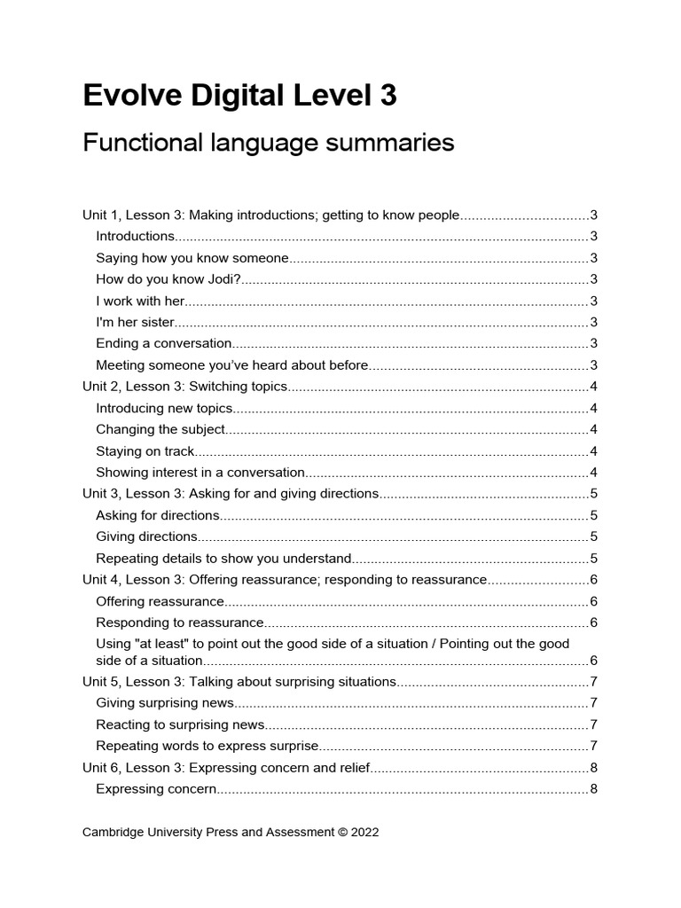 Evolve Digital Level 3 Functional Language Summaries | PDF | Career ...