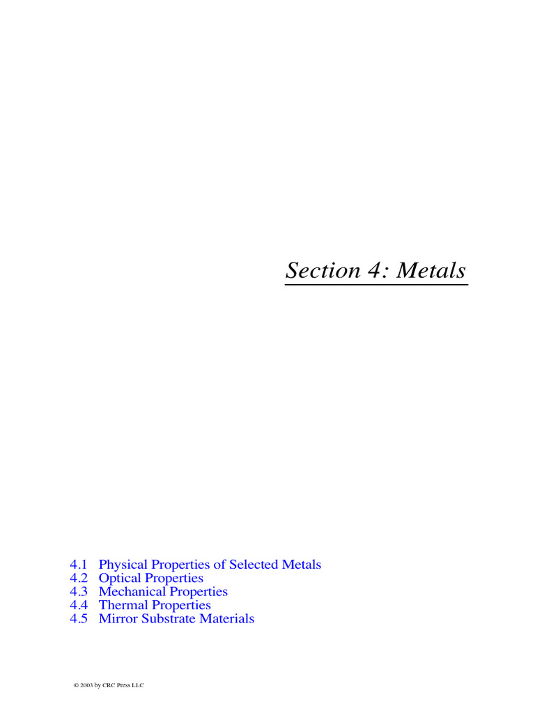 Section 4: Metals | PDF | Technology & Engineering