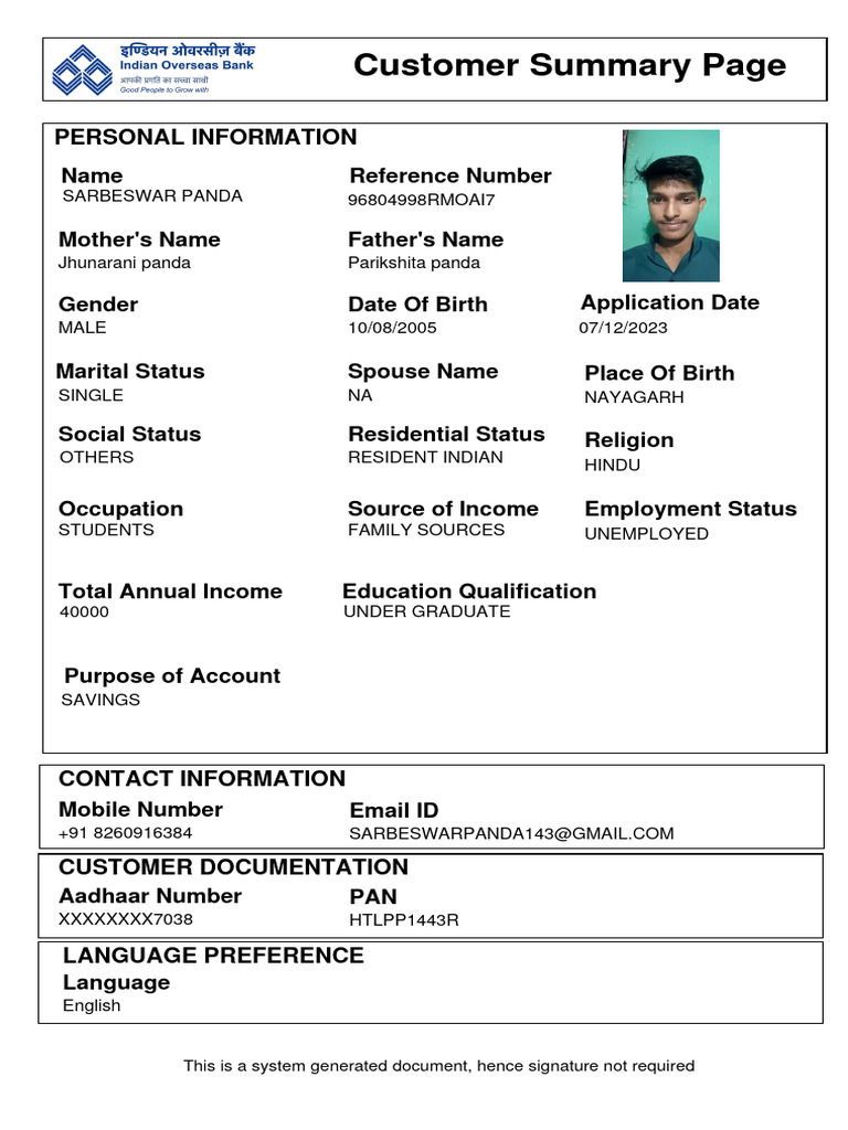 Customer Information Summary Document | PDF | Banks