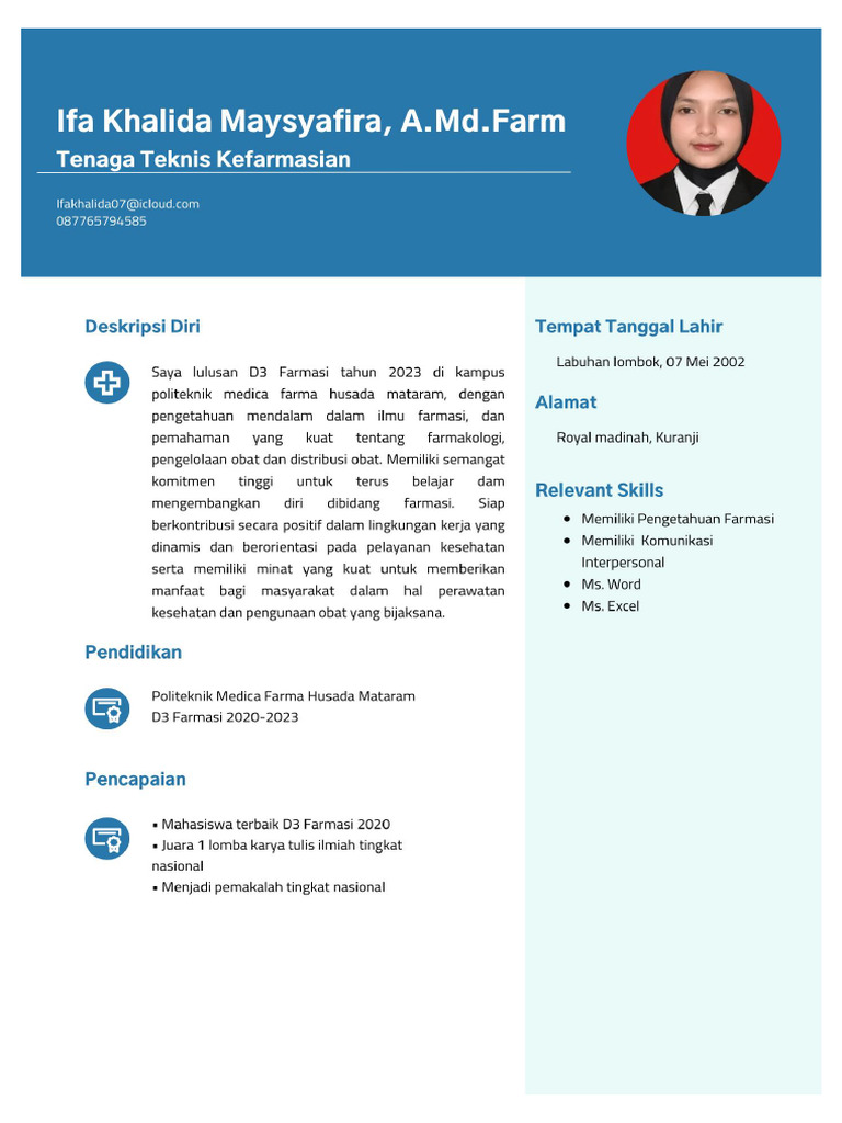 CV Ifa Khalida Maysyafira | PDF