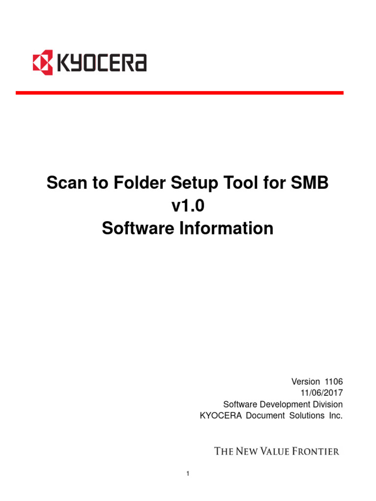 Scan to Folder Setup Tool for SMB_Software Information_1106_EN | PDF | Personal Computers ...