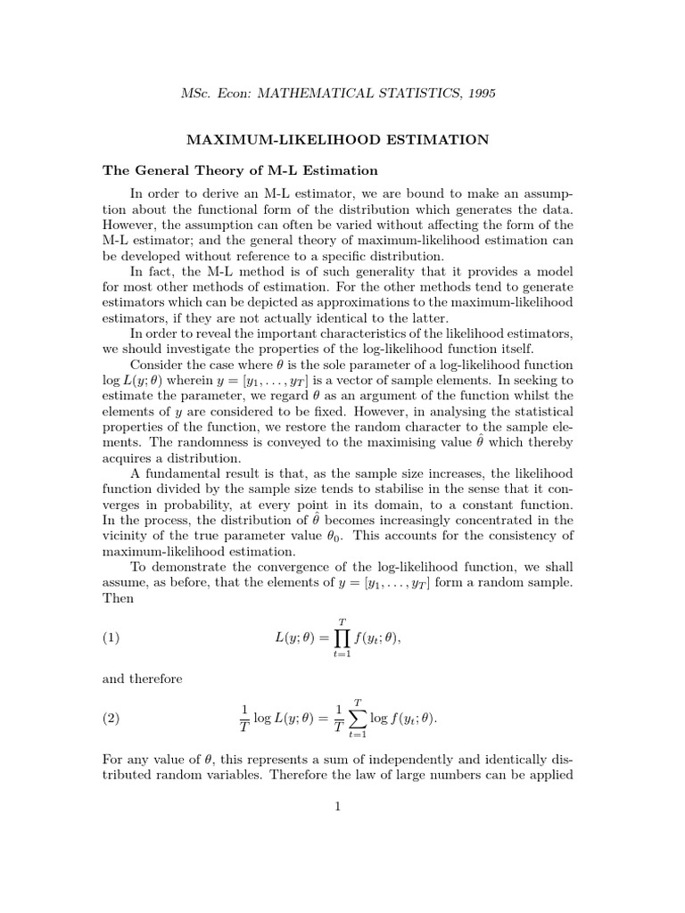 Maximum Likelihood | PDF