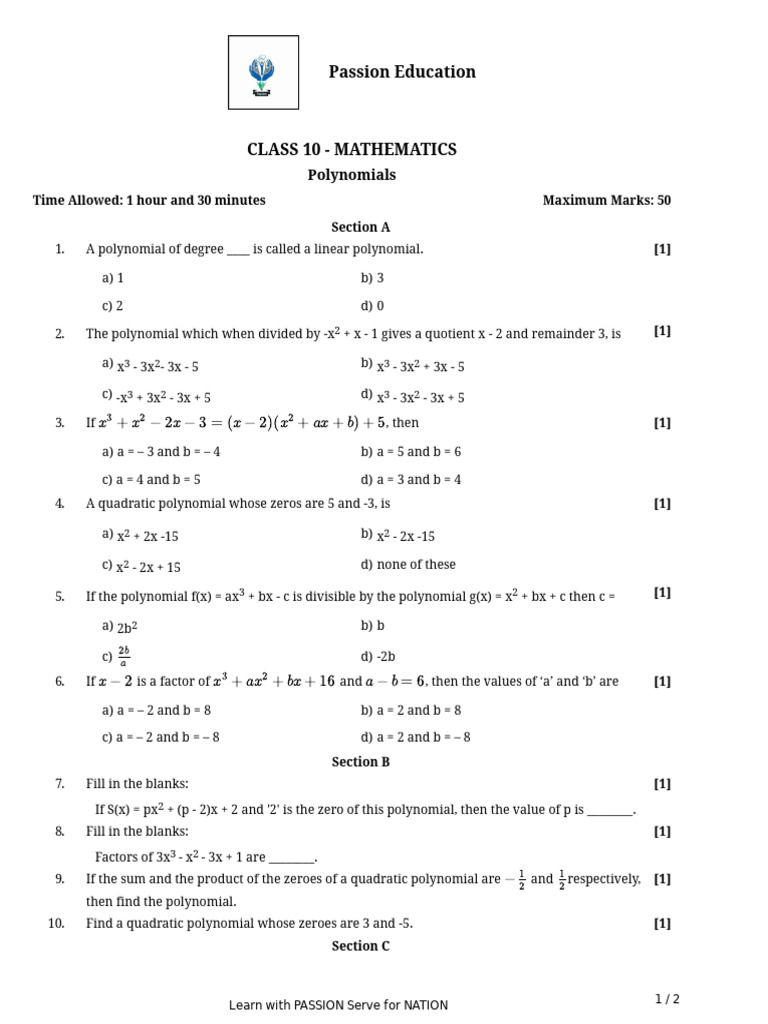 Maths | PDF | Polynomial | Quadratic Equation