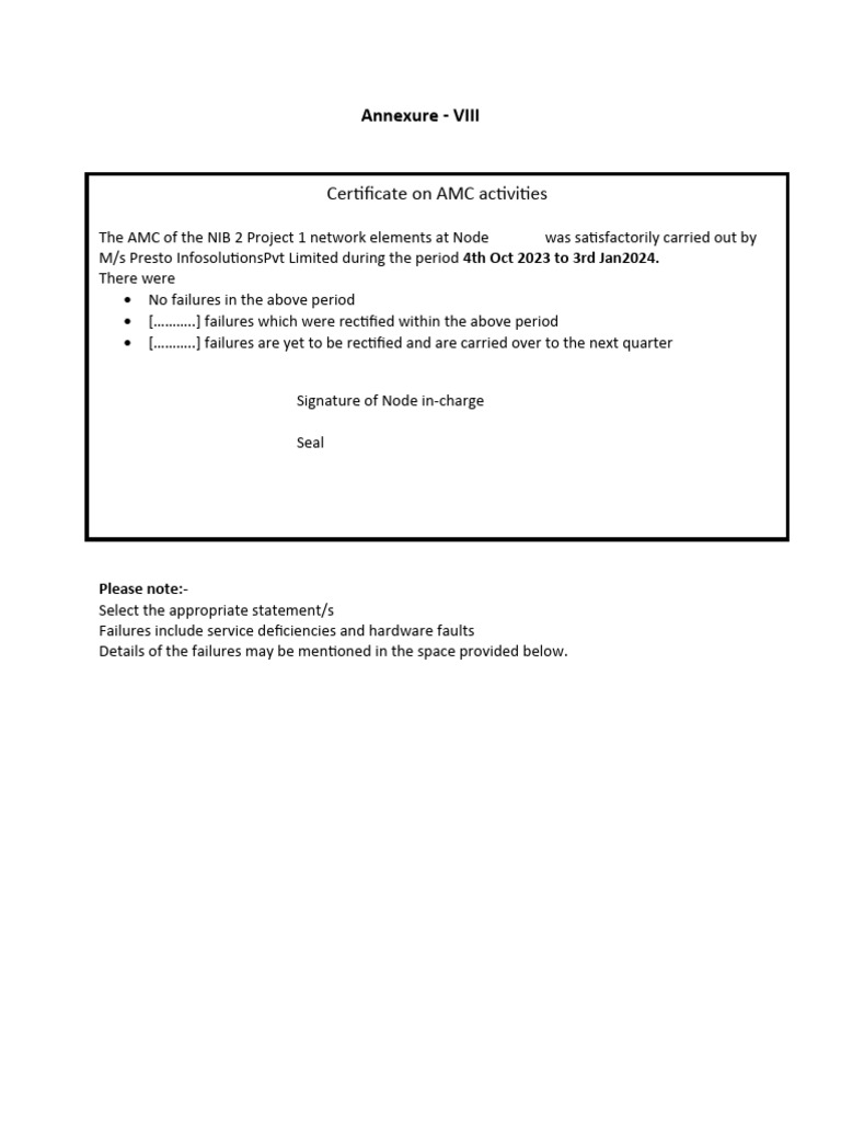 AMC Certificate Format 4th Oct 2023 to 3rd Jan 2024 | PDF