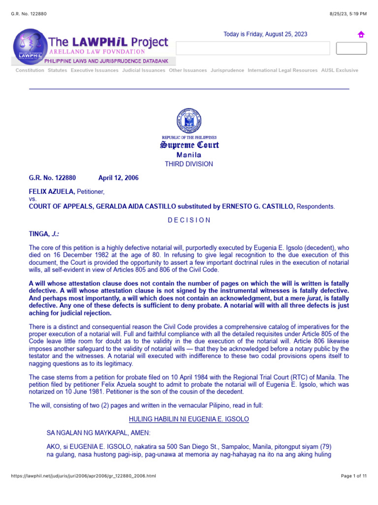 Subsection 3 - Forms of Wills | PDF | Will And Testament | Notary Public