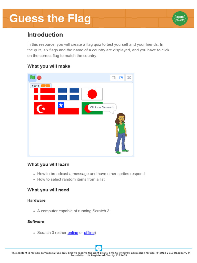Scratch Module 3 Project 3 Guess-The-Flag | PDF | Scratch (Programming ...