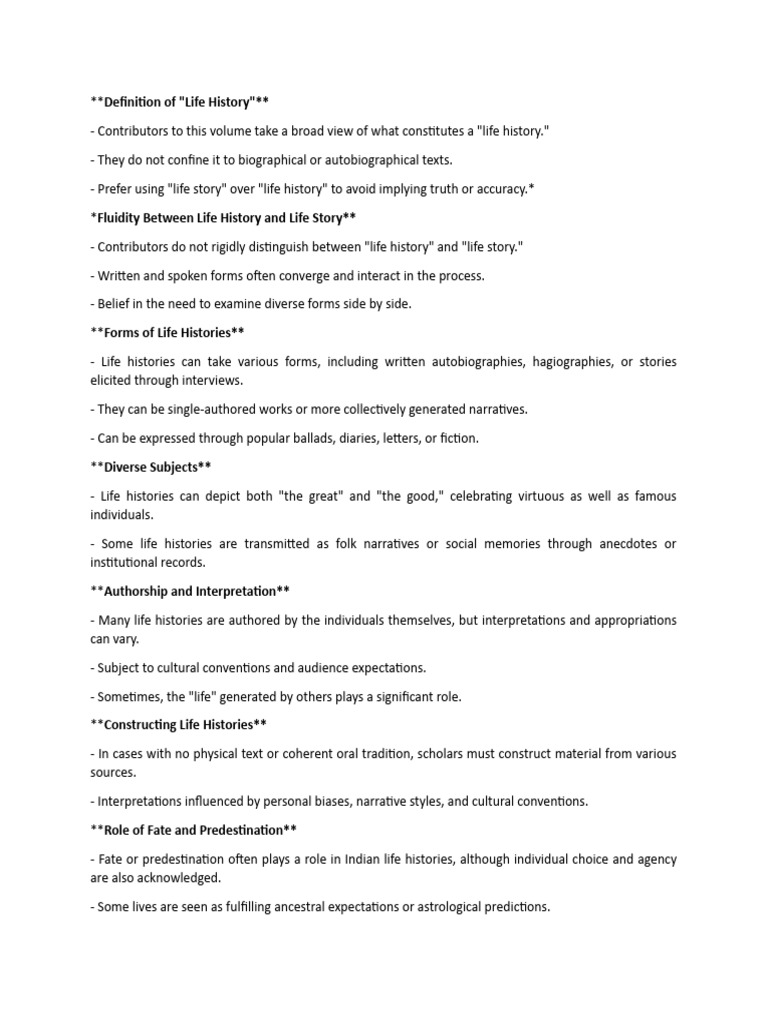 Life History | PDF