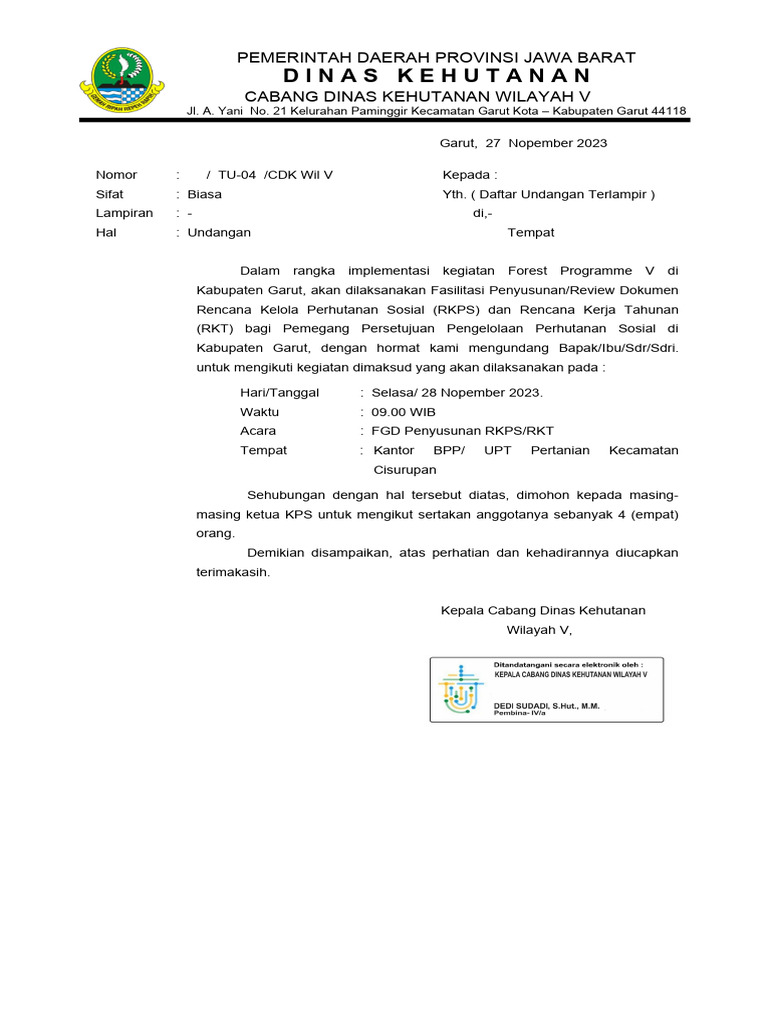 Undangan FGD Penyusunan RKPS/RKT | PDF