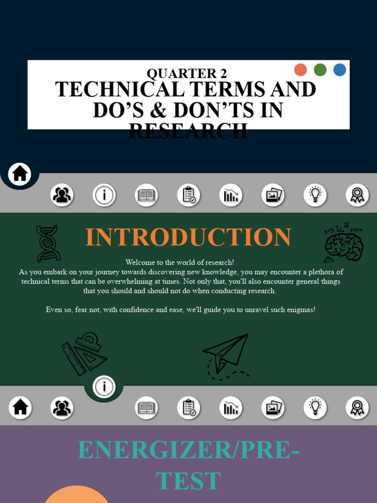 English 10 Q2 Technical Terms in Research and Do's and Don'ts | PDF | Methodology | Inductive ...
