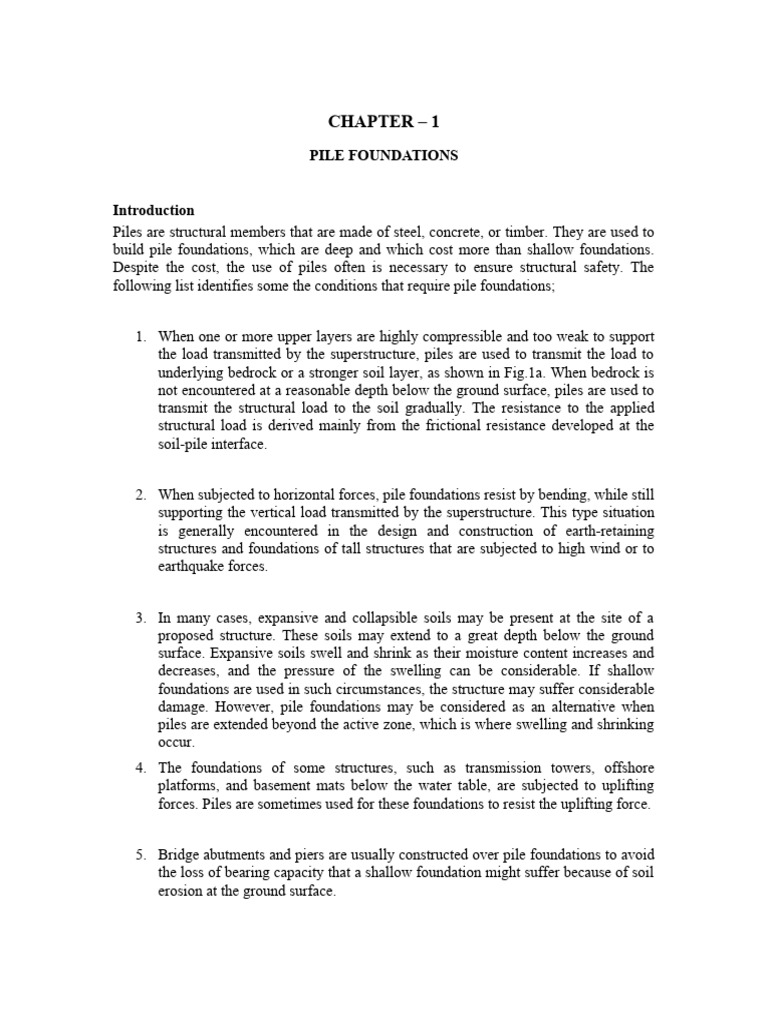 1 (A) - Pile Foundations | PDF | Deep Foundation | Foundation (Engineering)