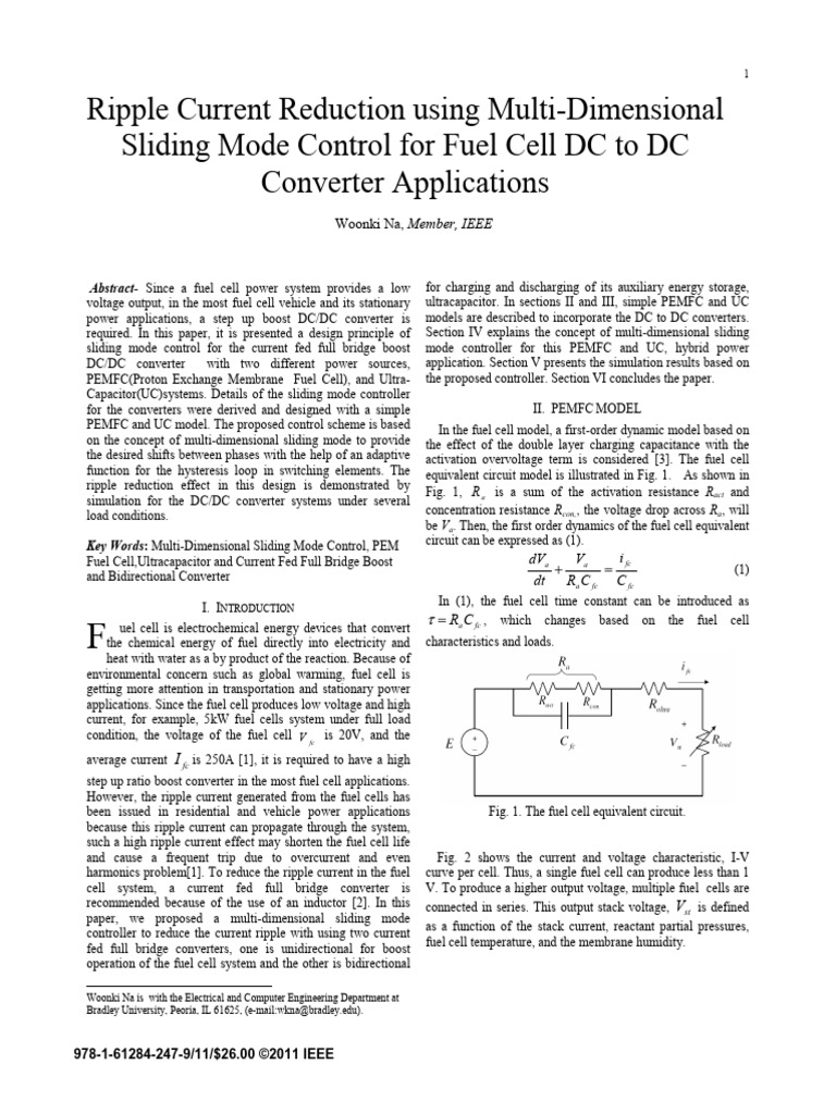 Ripple Current Reduction Using Multi-Dimensional Sliding Mode Control For Fuel Cell DC To DC ...