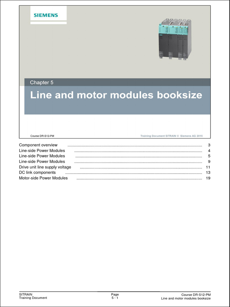 Siemens - G120 - 05 Line and Motor Modules Booksize en | PDF | Electric ...