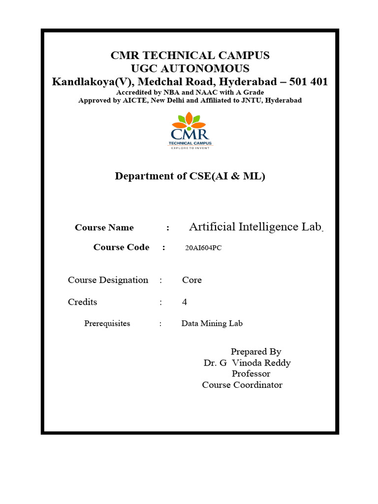 AIML LAB Mannual | PDF