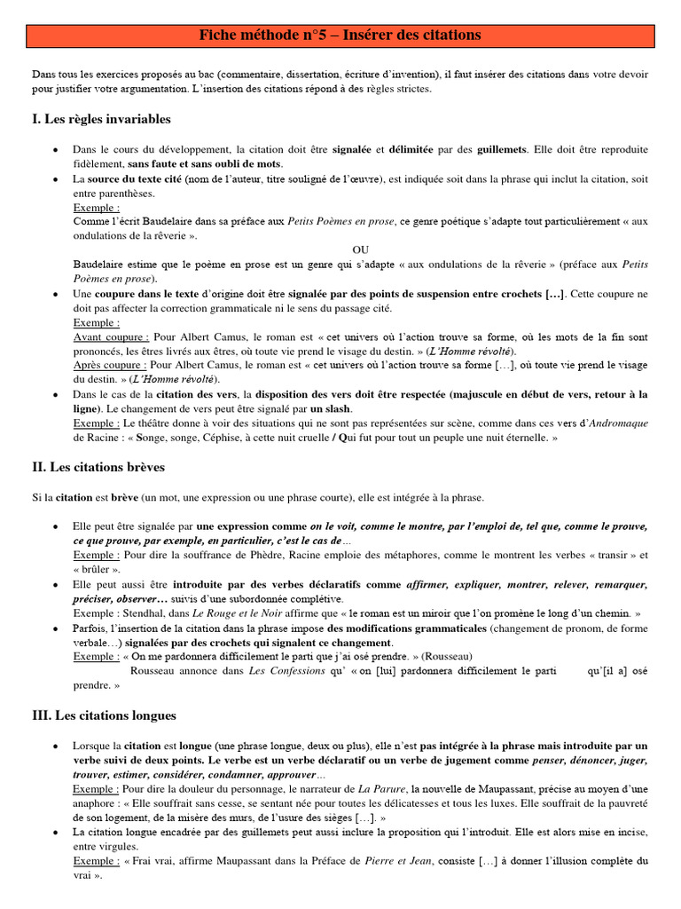 Fiche_methode_n_5_-_Inserer_des_citations | PDF