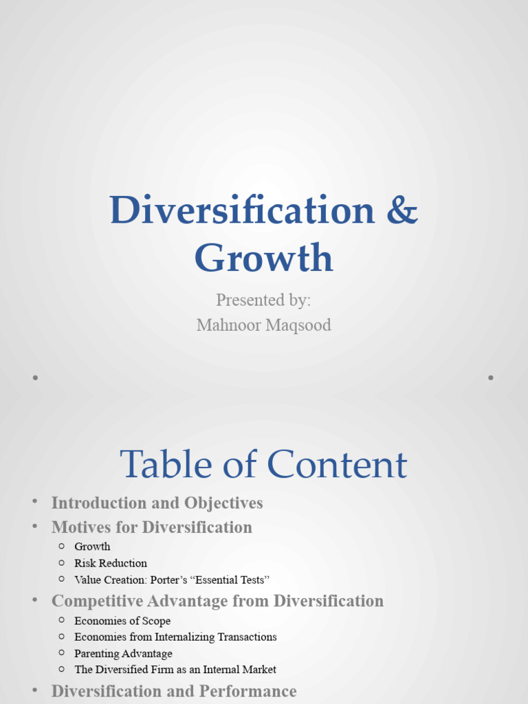 Chap 05 - Diversification Growth | PDF
