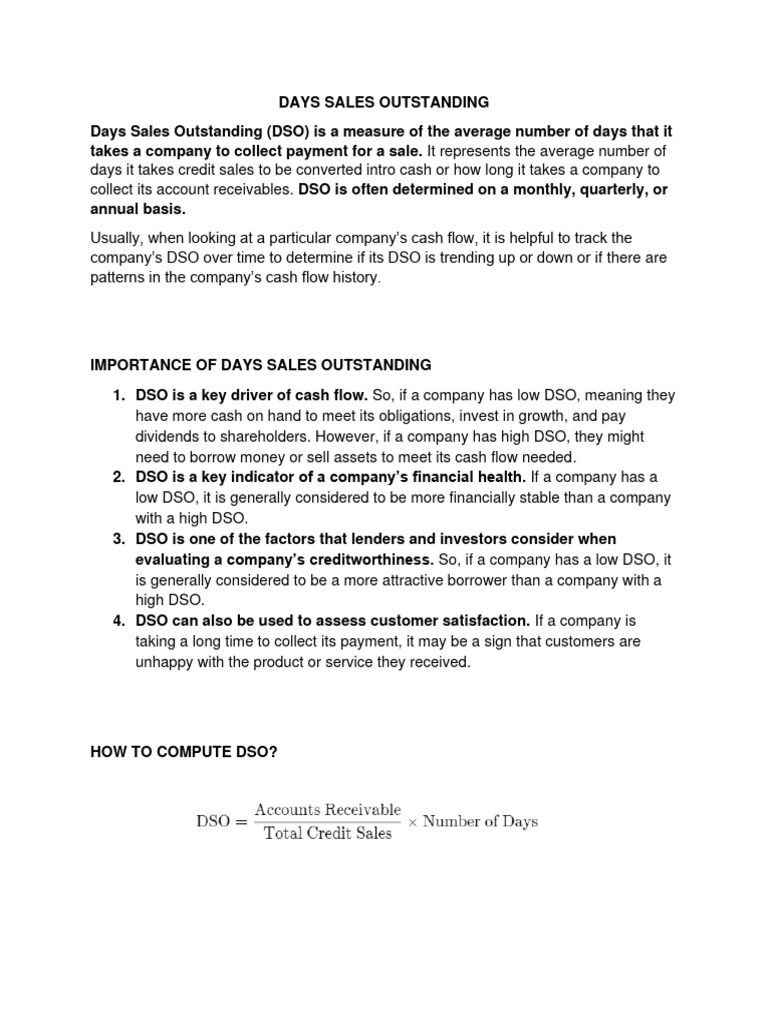 Days Sales Outstanding Script | PDF | Cash | Debt