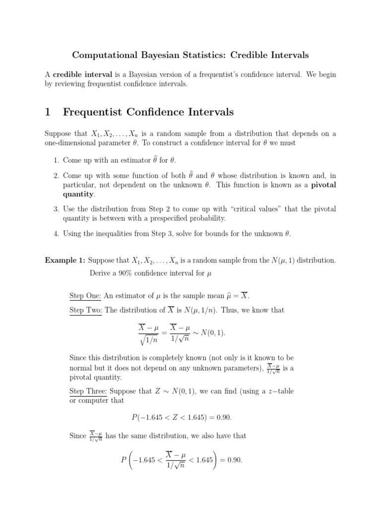 Bayesian Credible Interval | PDF | Confidence Interval | Probability Theory