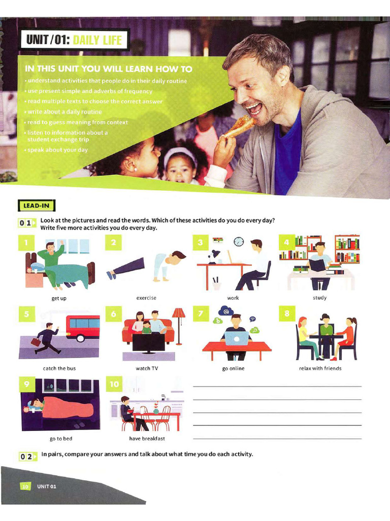 Unit 1 - Lesson 1-Reading - Daily - Life | PDF