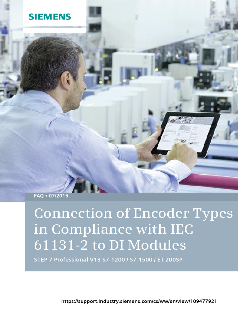Encoder Connection Guide for Siemens DI Modules | PDF | Switch ...