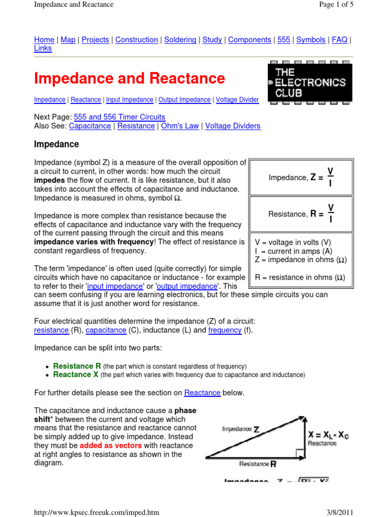 Impedance | PDF | Electrical Impedance | Capacitor
