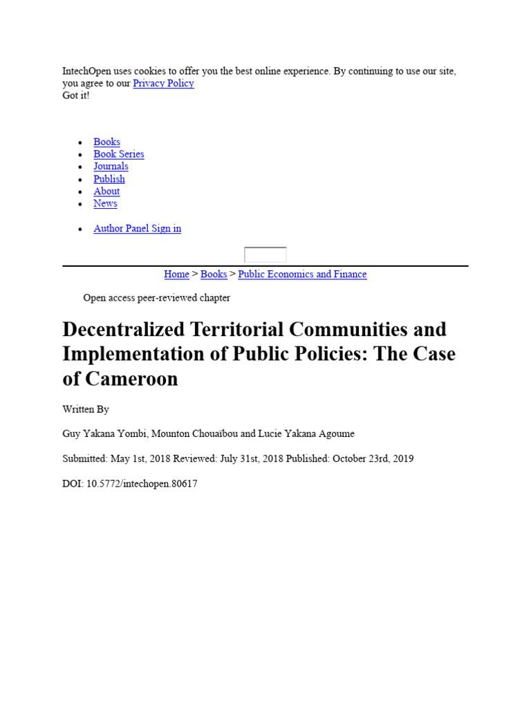 decentralisation process | PDF