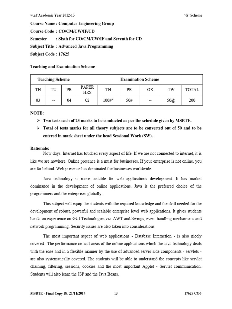 W.E.F Academic Year 2012-13 G' Scheme | PDF | Network Socket | Java (Programming Language)