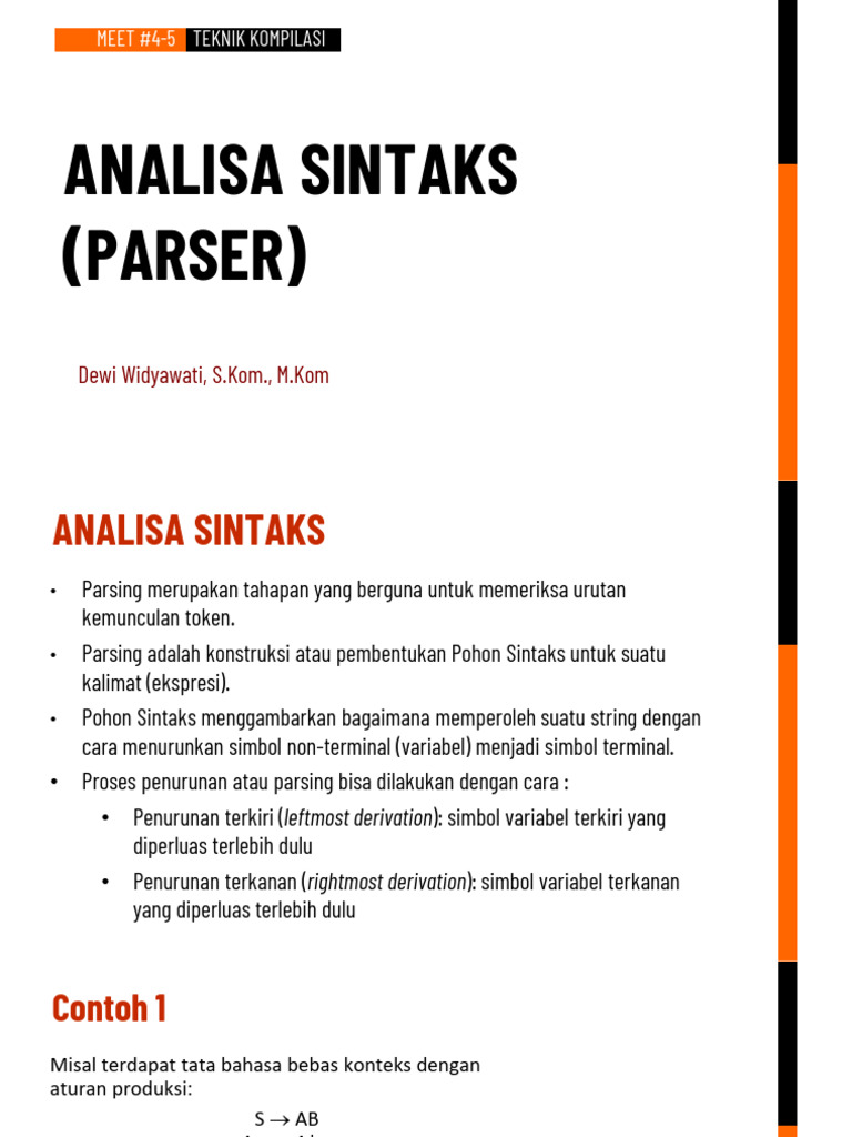 #4 Analisa Sintaks (Brute Force Parsing) | PDF | Teknologi & Rekayasa