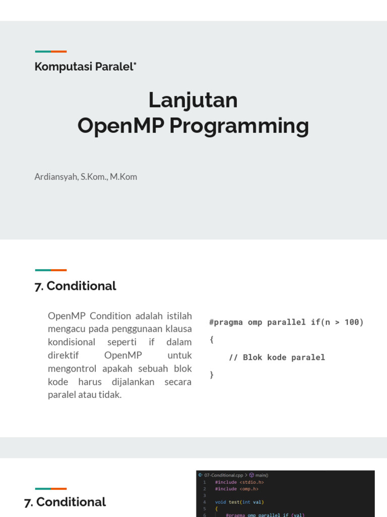 Panduan OpenMP: Fungsi dan Kondisi | PDF