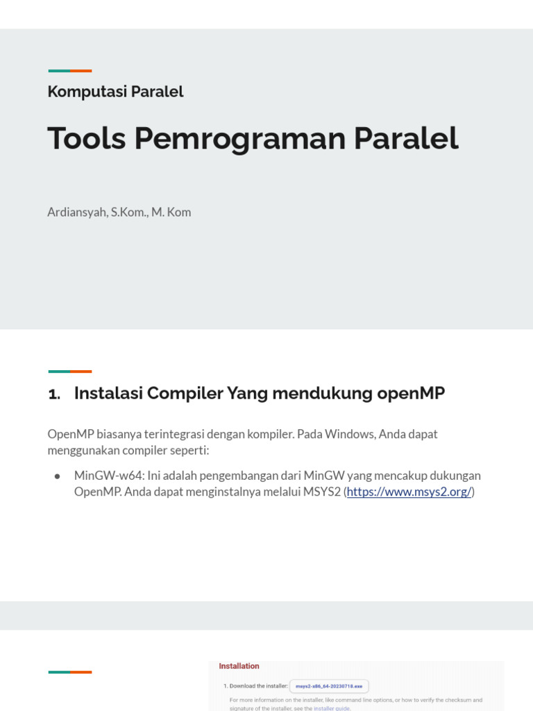 06 Instalasi Tools Pemrograman Paralel | PDF