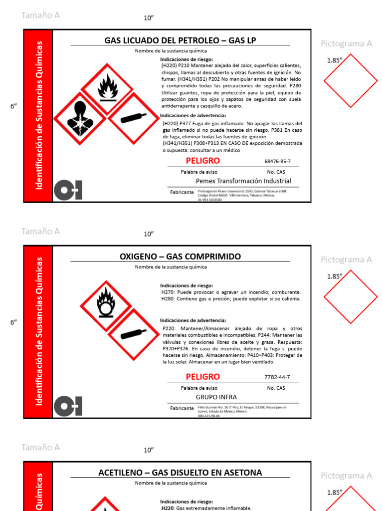Identificación de Sustancias Quimica OXIG | PDF | Combustión | Gases