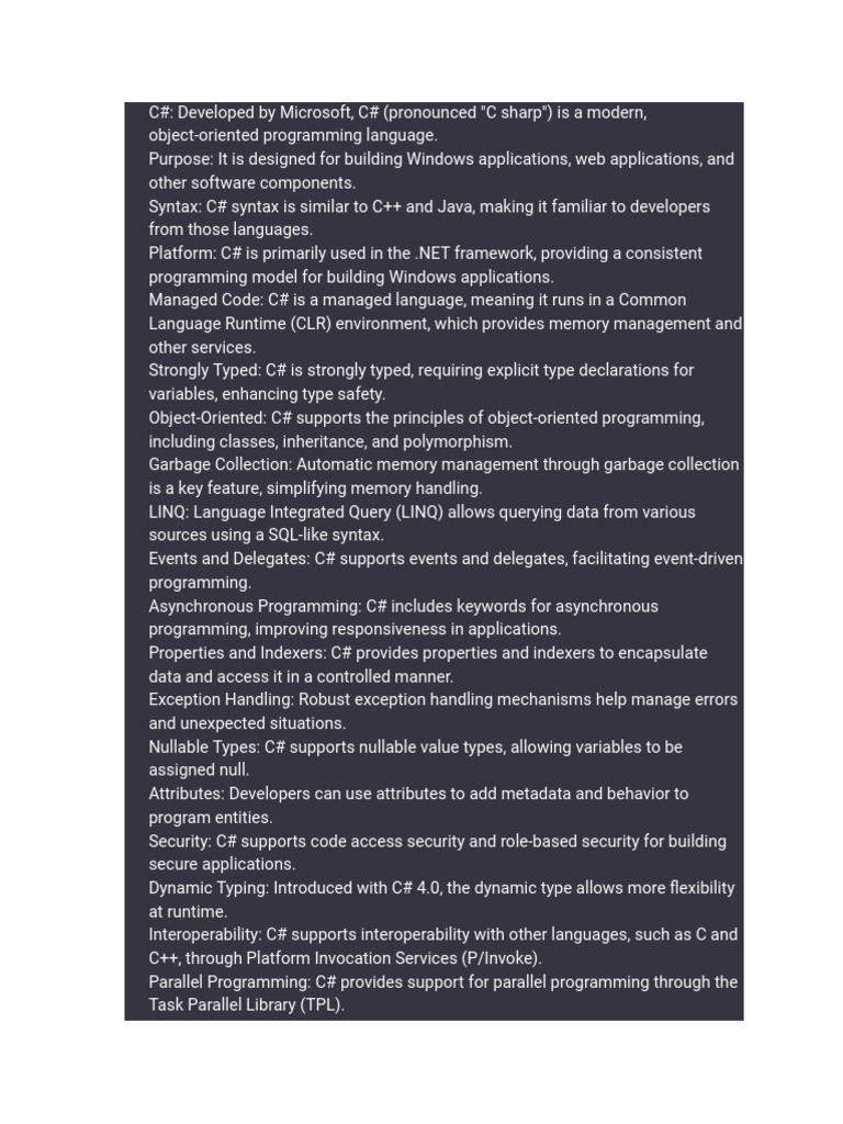 C# | PDF | C Sharp (Programming Language) | Language Integrated Query