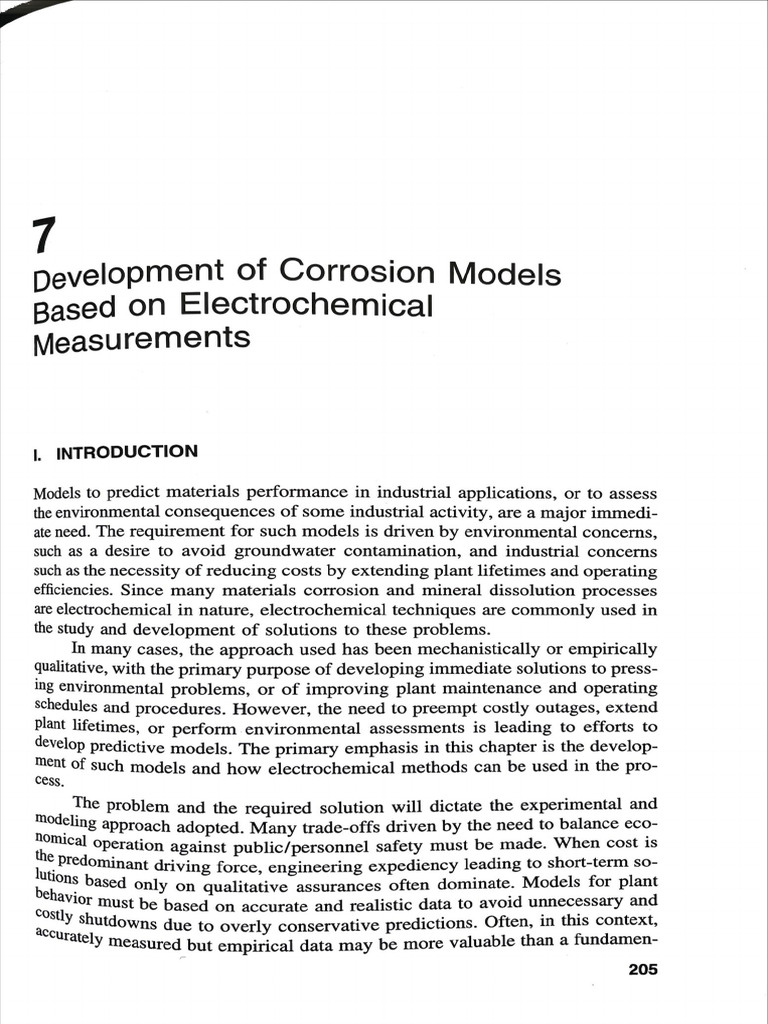 Development Of Corrosion Models Pdf