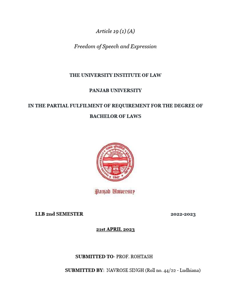 Constitution Navrose 2nd Sem | PDF | Freedom Of Speech | Government