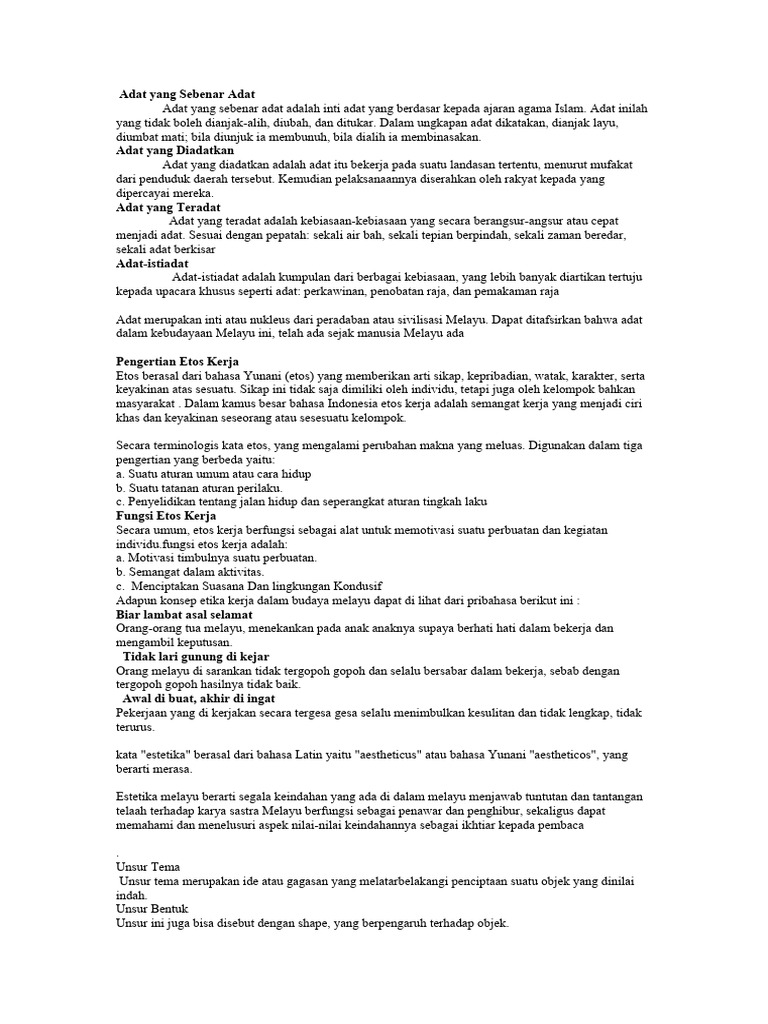 Adat Yang Sebenar Adat | PDF