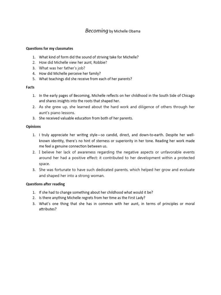 Becoming by Michelle Obama | PDF