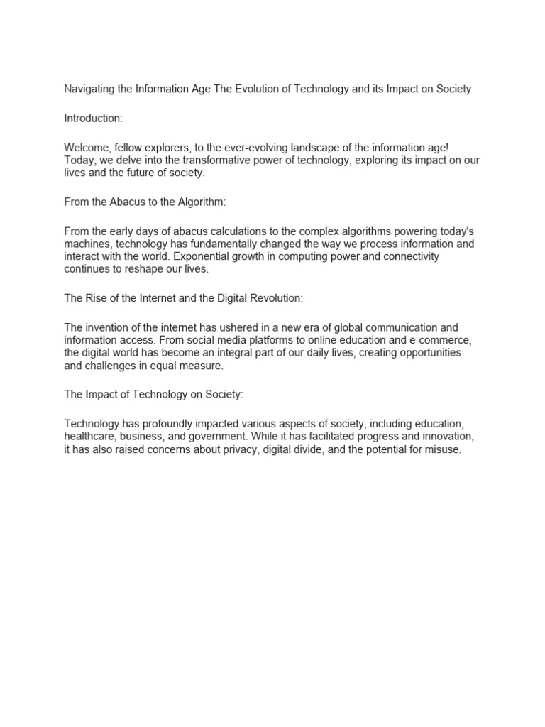 The Evolution of Technology | PDF