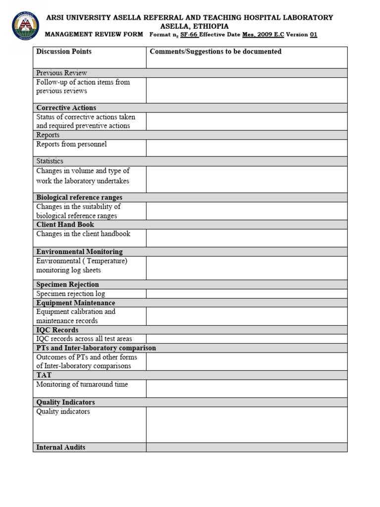 SF 66 Management Review Template | PDF