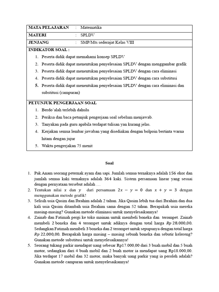 Soal Asesmen Formatif | PDF