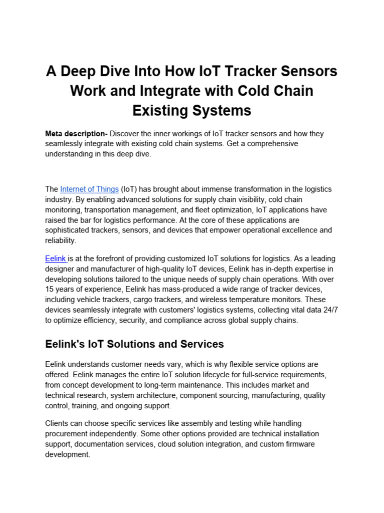 A Deep Dive Into How IoT Tracker Sensors Work and Integrate With Cold ...