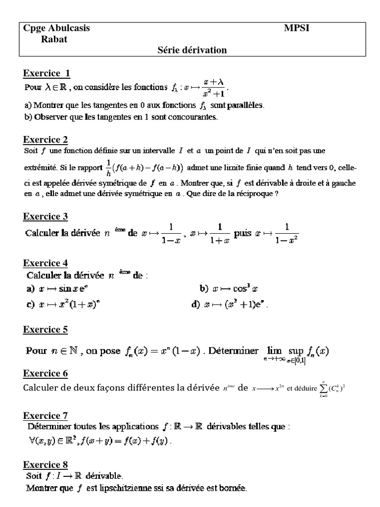 Serie Dérivation | PDF