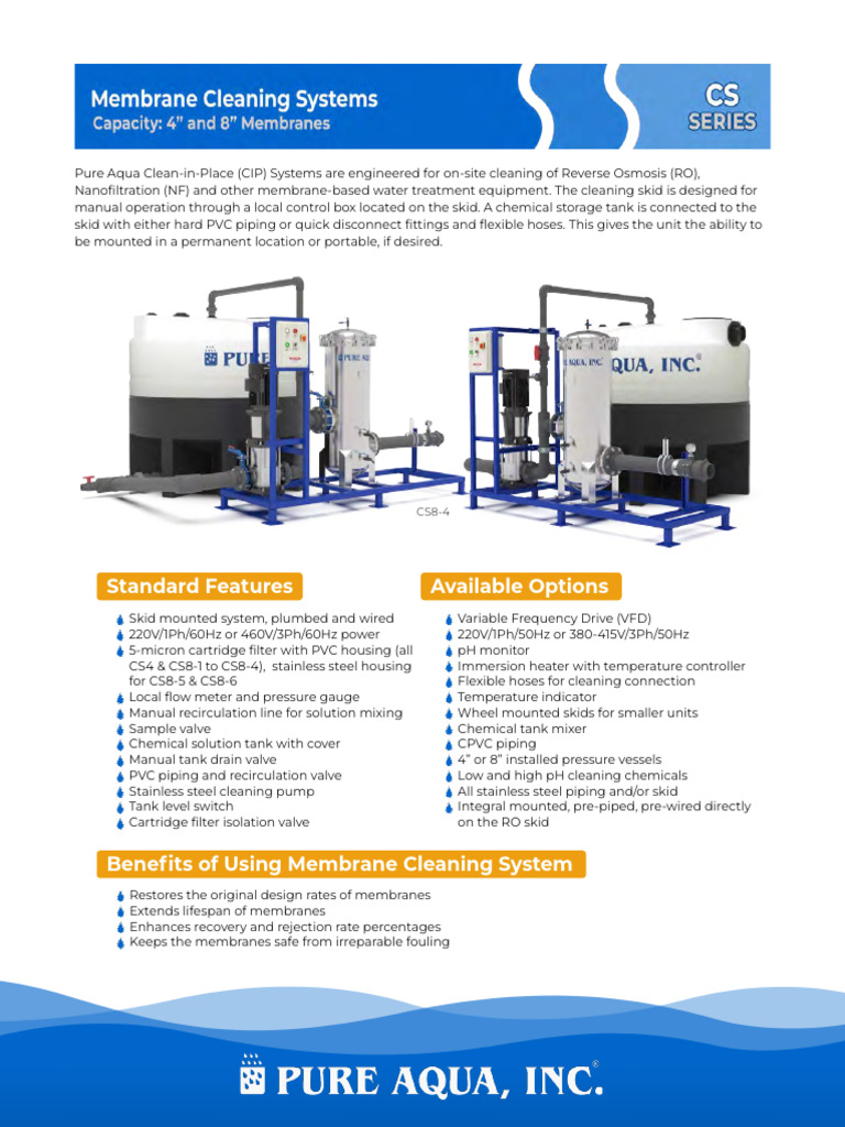 Membrane Cleaning Systems | PDF | Membrane | Secondary Sector Of The ...