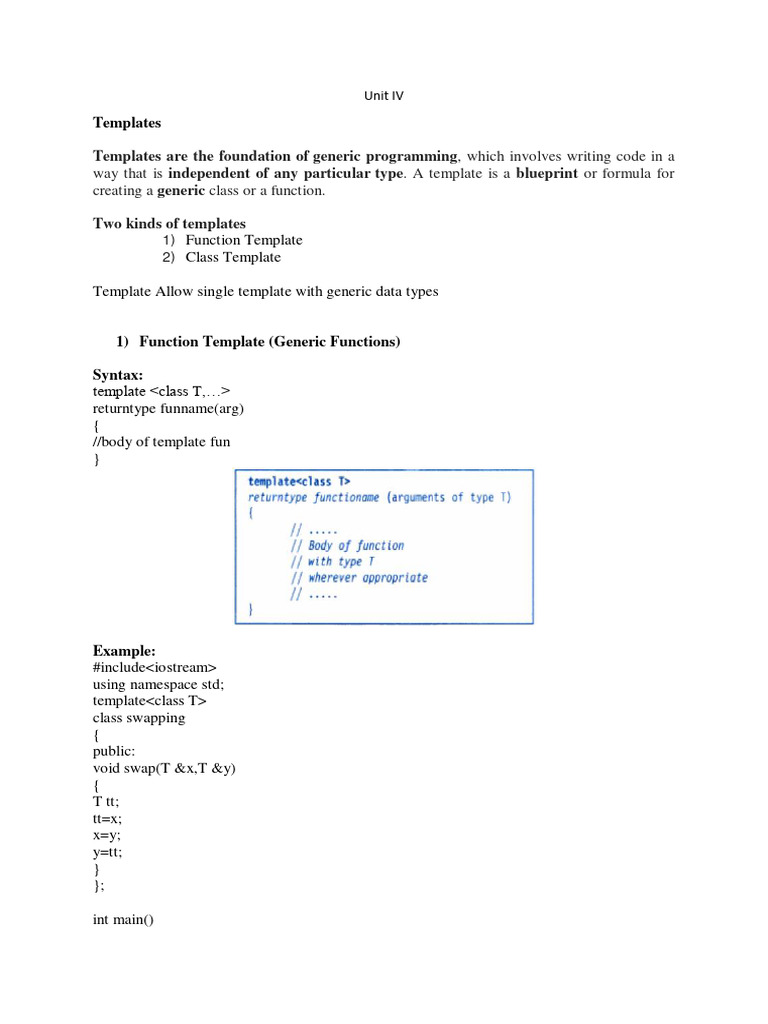 Unit IV | PDF | Namespace | Programming Paradigms