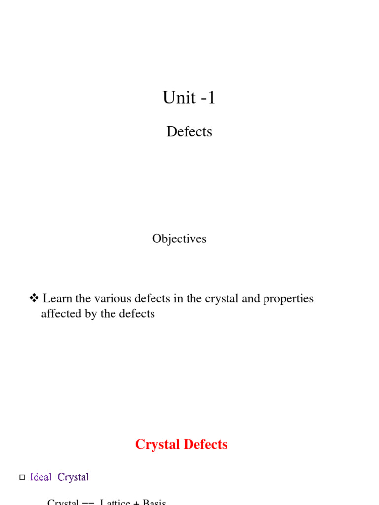 Chap 1 Defects | PDF