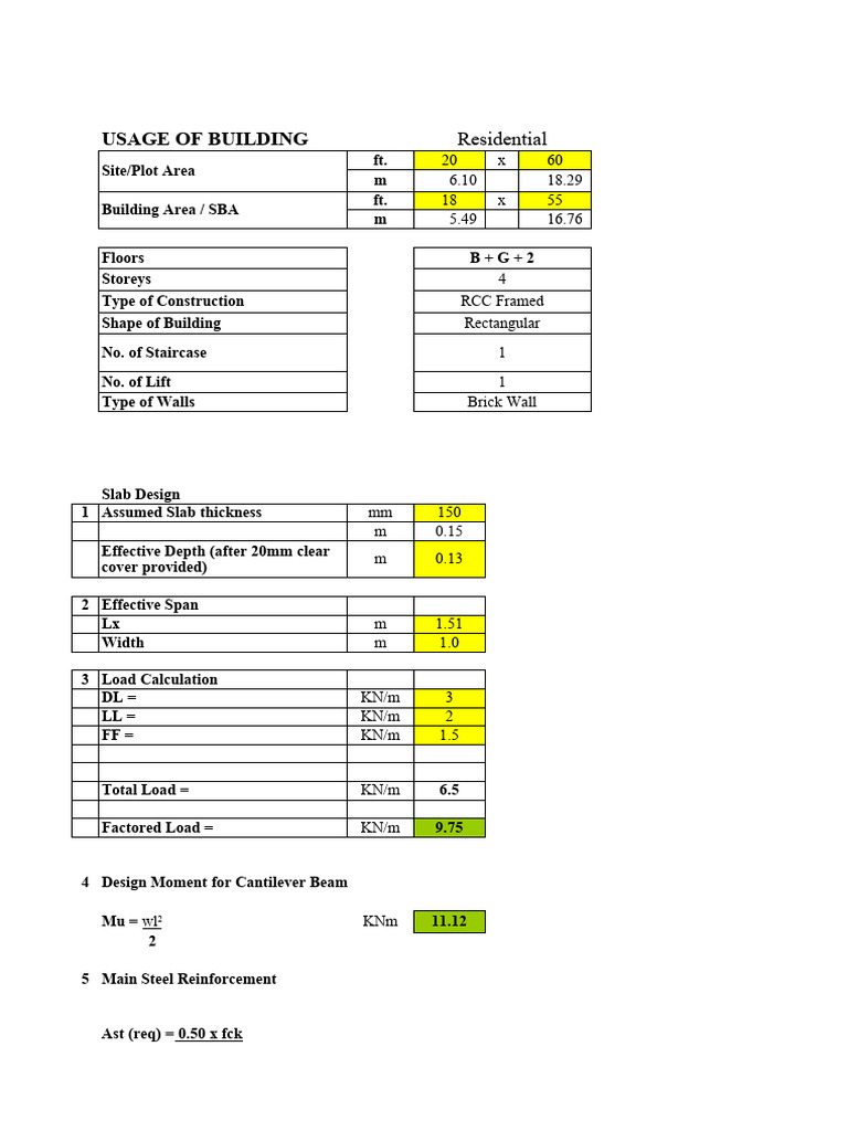 Construction of Residential Building-Design | PDF